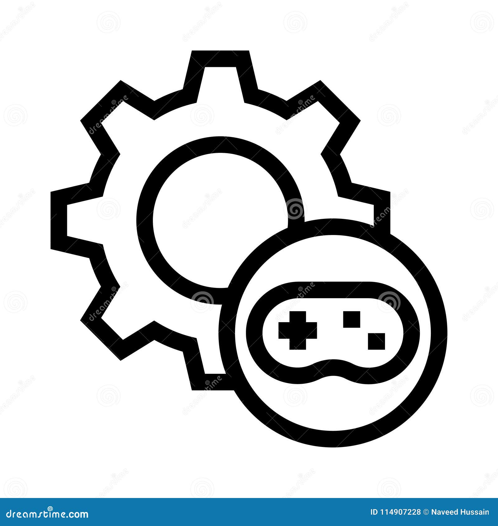 Game Setting Vector Line Icon Stock Vector - Illustration of button ...