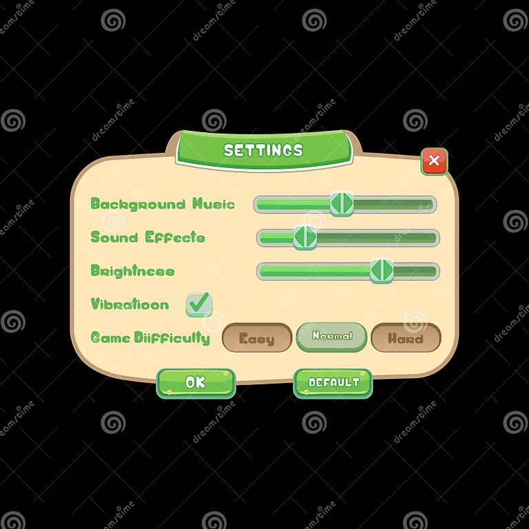 Game Settings Ui Vector Elements Design Stock Illustration ...