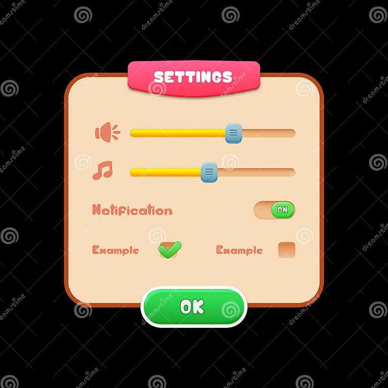 Game Settings Ui Vector Elements Design Stock Vector - Illustration of ...