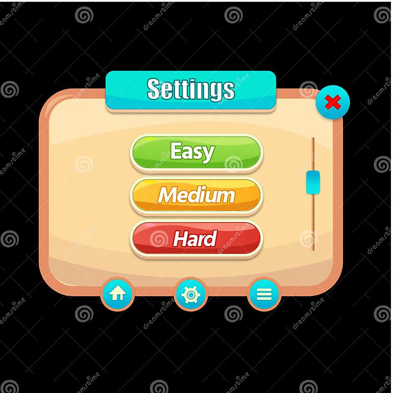 Game Settings Ui Vector Elements Design Stock Illustration ...