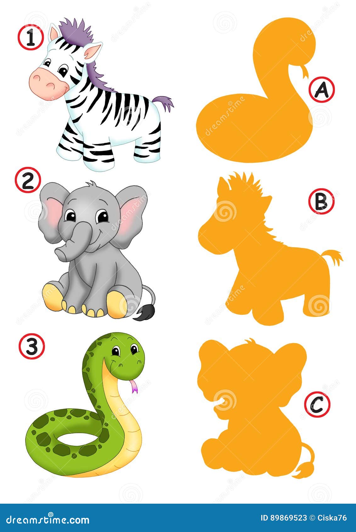 Game of the Shades, Animals 1 Stock Illustration - Illustration of ...