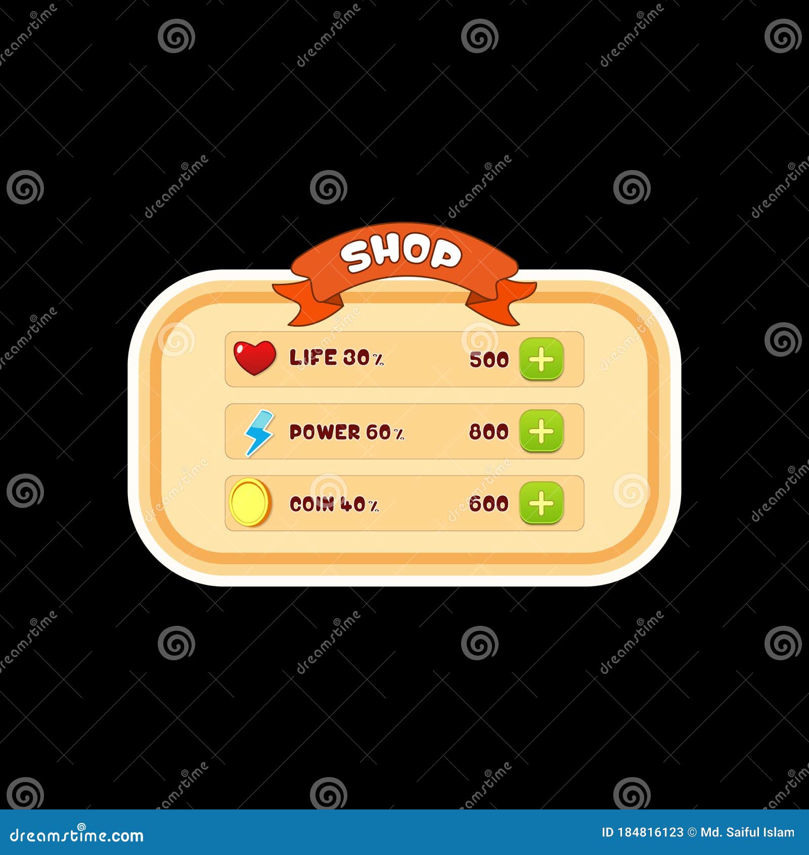 Game Shop Ui Vector Elements Stock Vector - Illustration of assets ...
