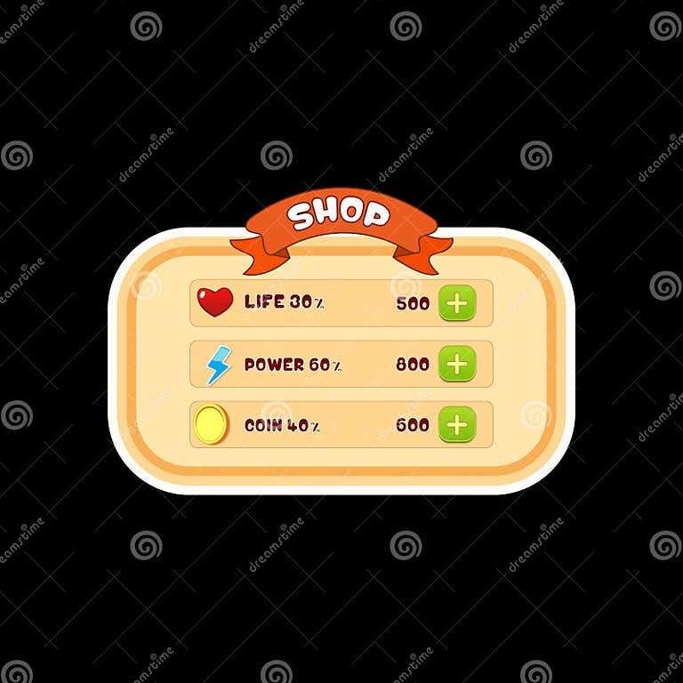 Game Shop Ui Vector Elements Stock Vector - Illustration of assets ...