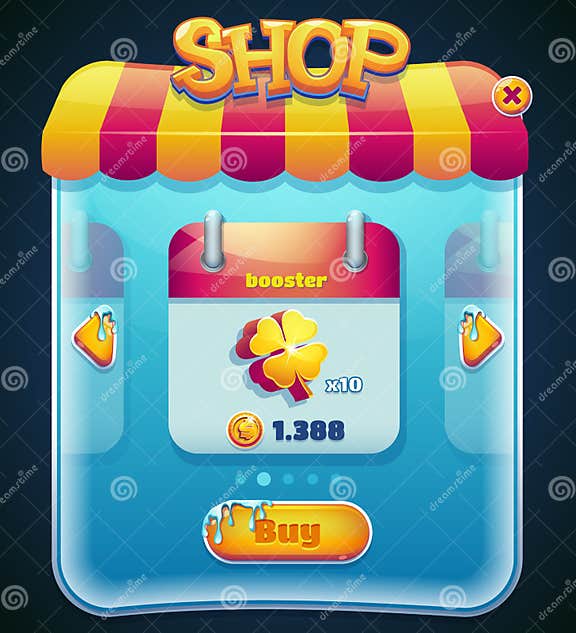 Game Shop Window for Computer App Stock Vector - Illustration of luck ...