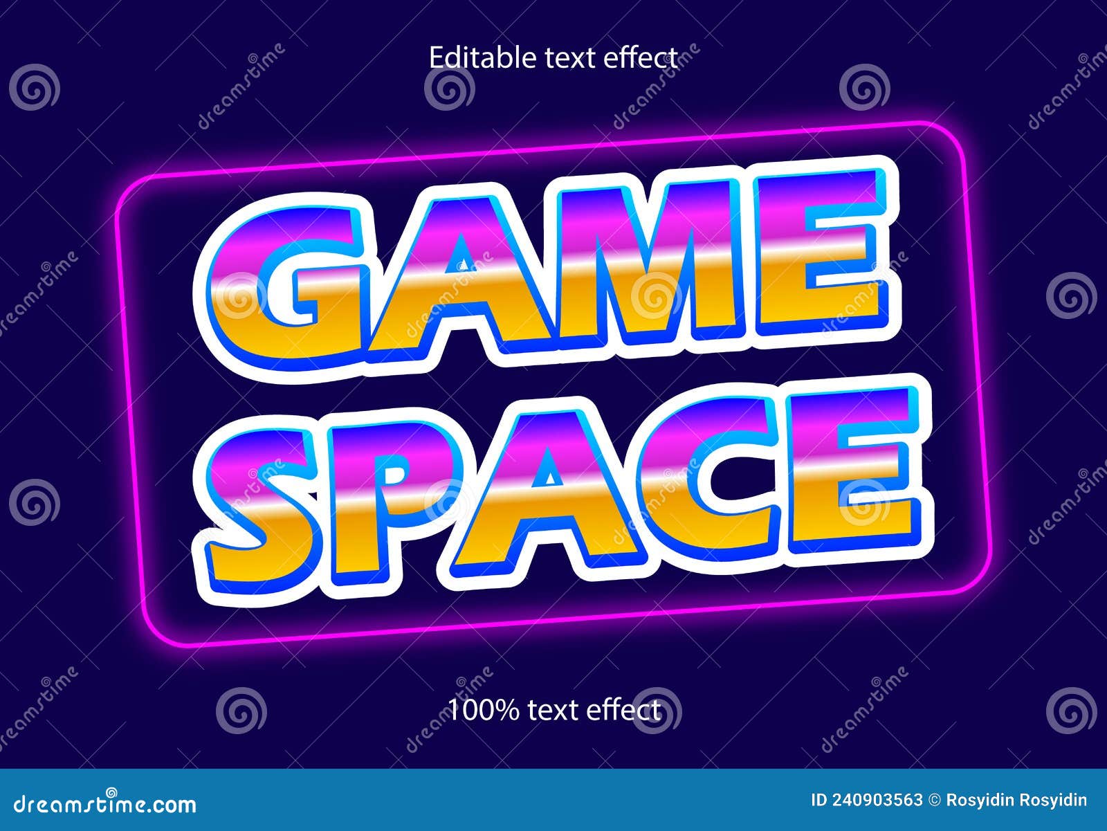 Game Space Retro Text Effect Stock Vector - Illustration of design ...