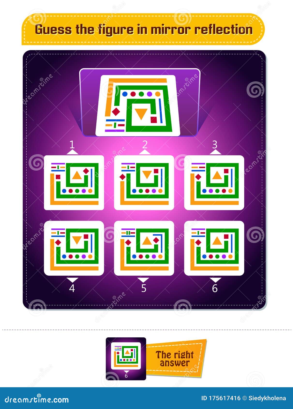 Game Spatial Thinking Mirror Reflection Stock Illustration ...