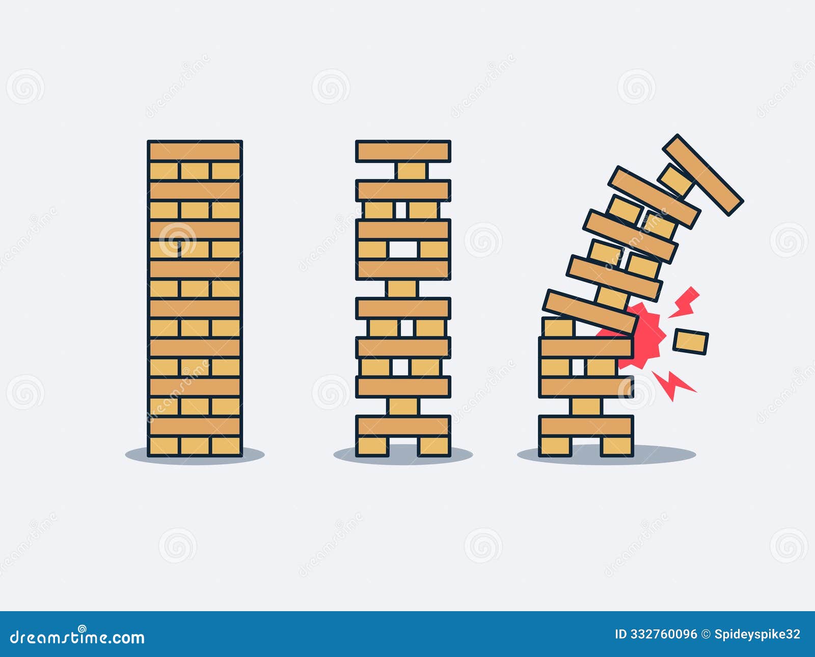 The Game about Stack and Fall. Isolated Vector Illustration Stock ...