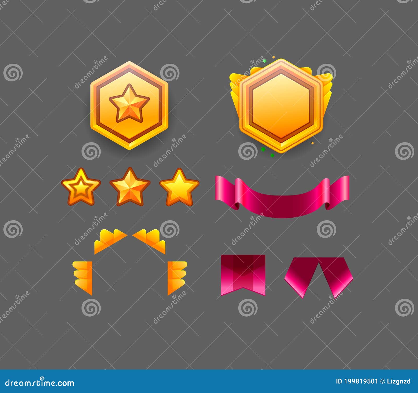 Game Star Vector Constructor. Collection Icon Design for Game, Ui ...