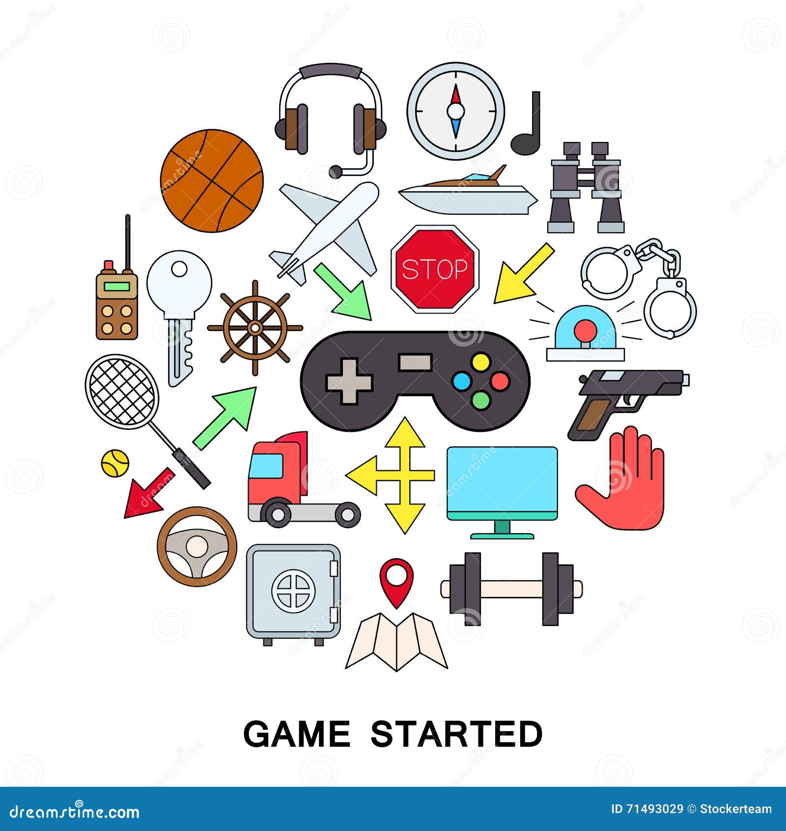 Game started vector stock vector. Illustration of competition - 71493029