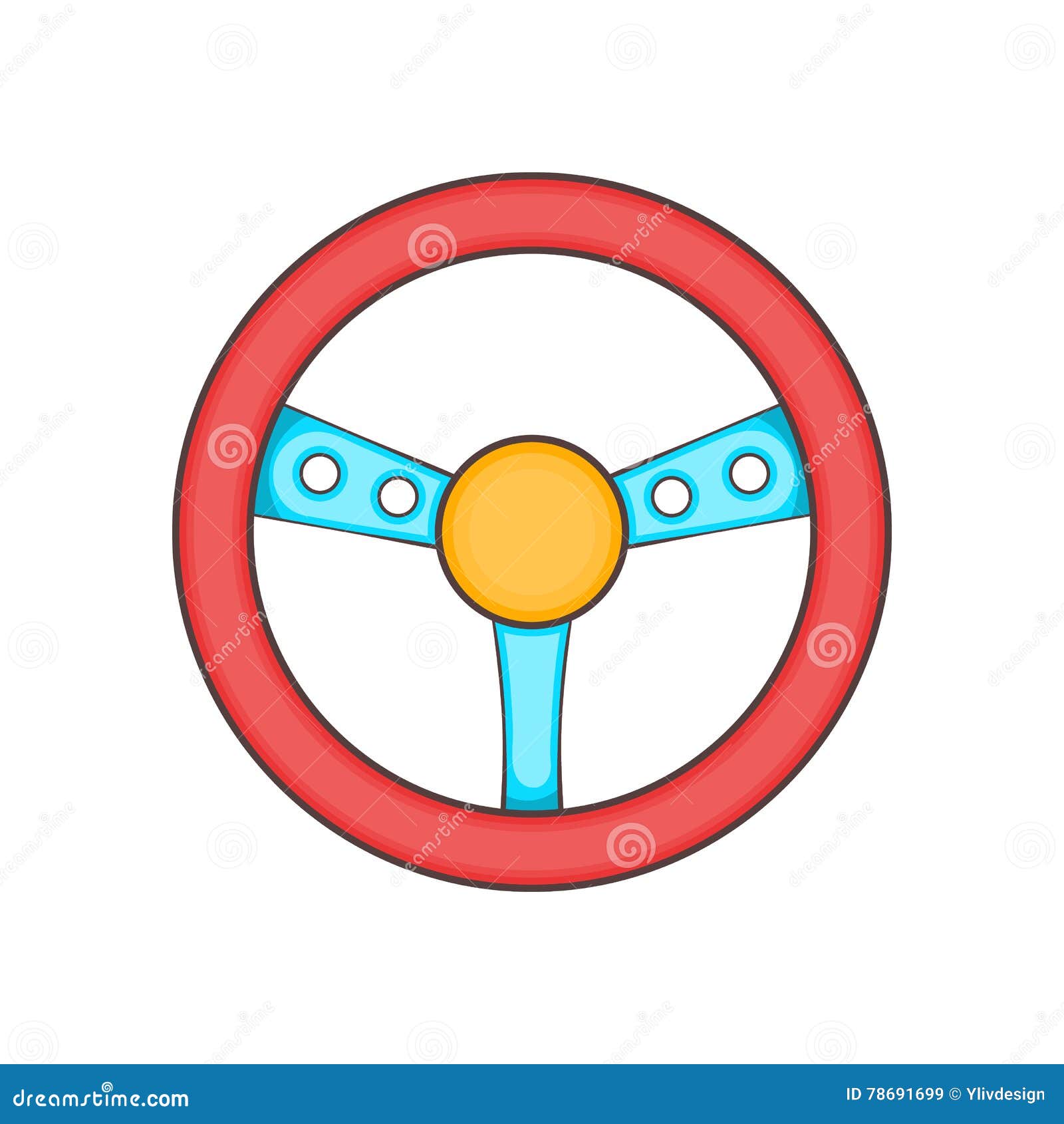 Game Steering Wheel Icon, Cartoon Style Stock Vector - Illustration of ...