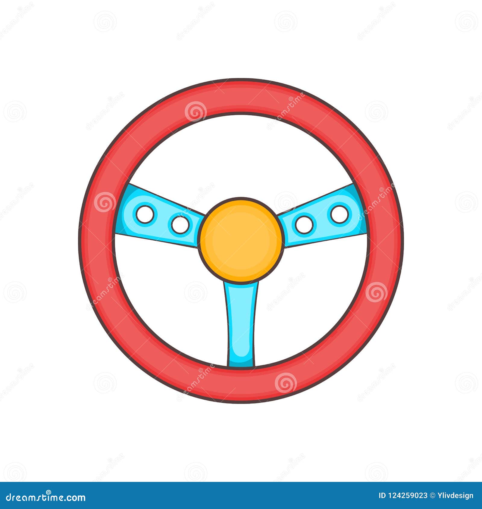 Game Steering Wheel Icon, Cartoon Style Stock Illustration ...