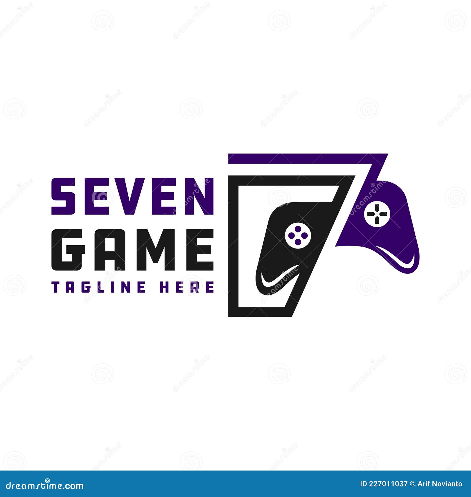 Game Stick Illustration Logo with Number Seven Stock Vector ...
