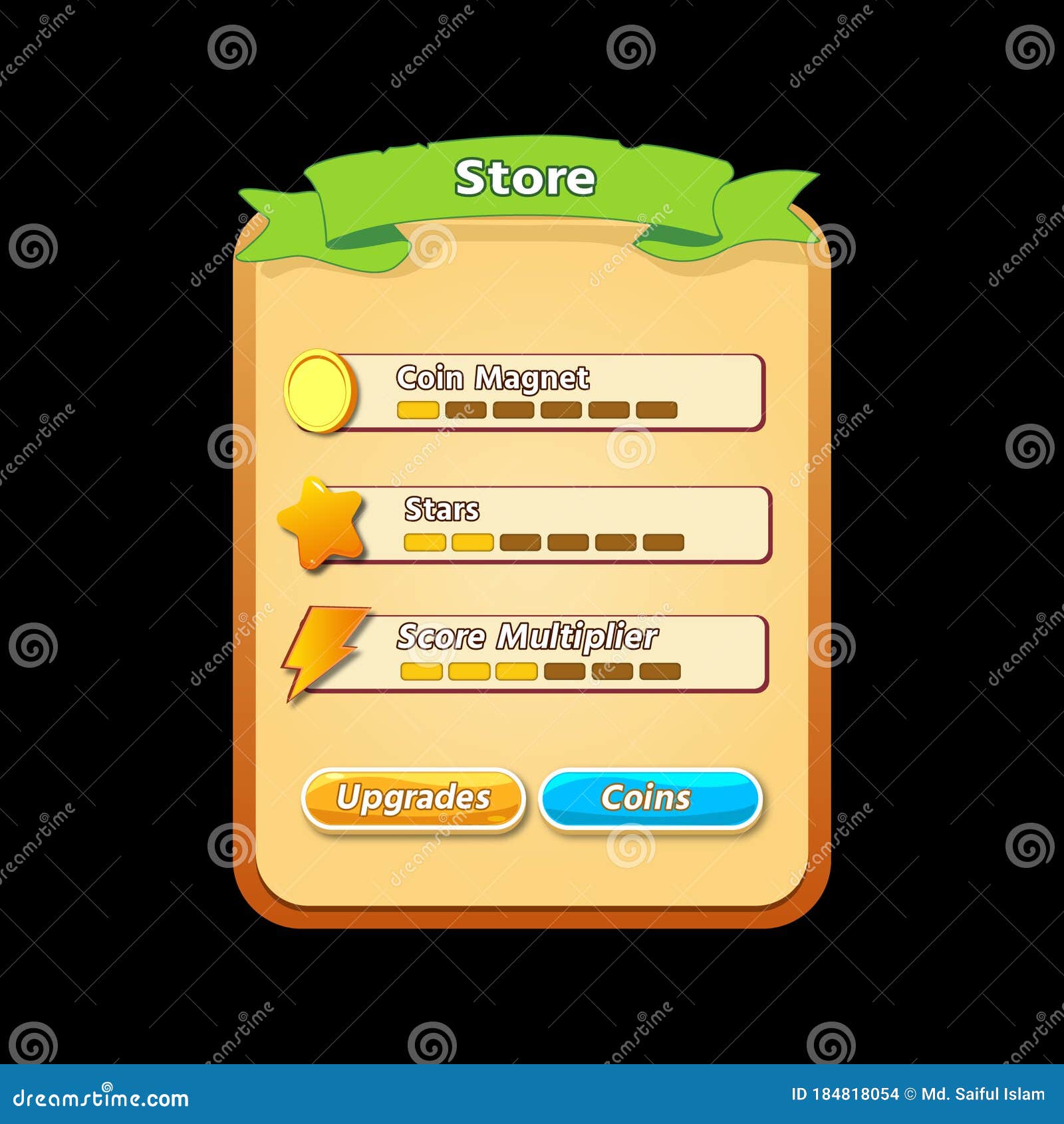 Game Store Ui Vector Elements Design Stock Vector - Illustration of ...
