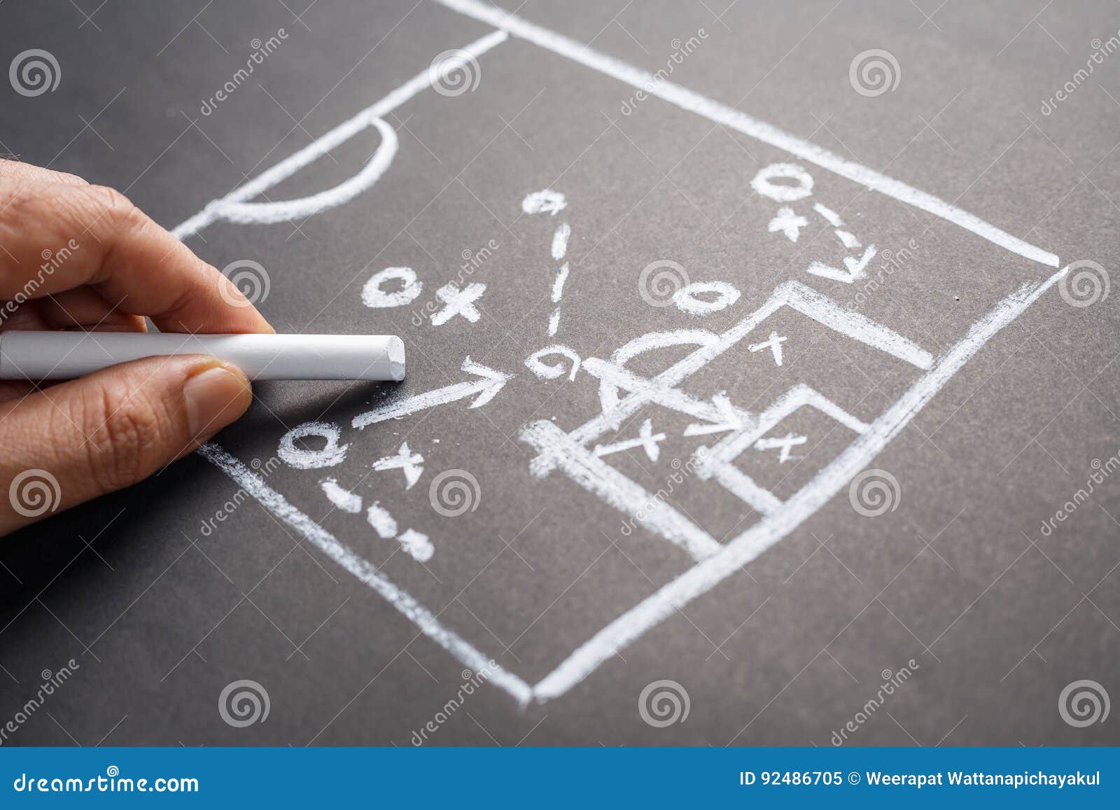 Game Strategy on Chalkboard Stock Image - Image of sport, competition ...