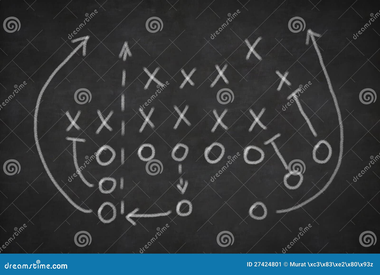 Game Strategy Drawn on Blackboard Stock Image - Image of defending ...