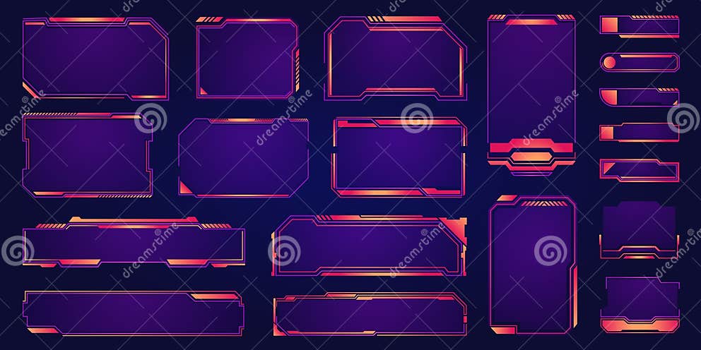 Game Streaming Interface. Overlay for Live Streamer Broadcast, Cyber ...