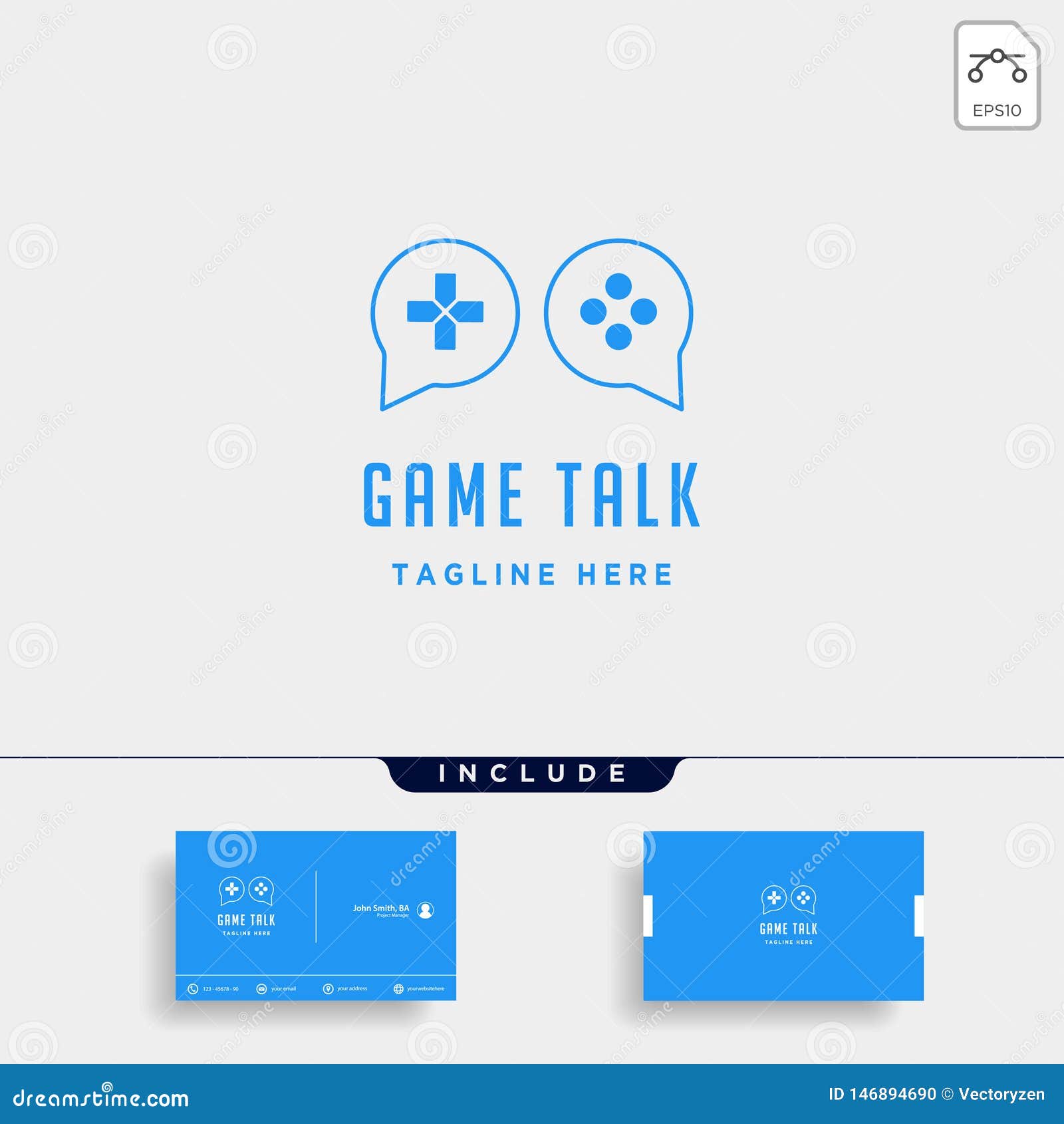 Game Talk Logo Design Template Vector Illustration Icon Element Stock ...