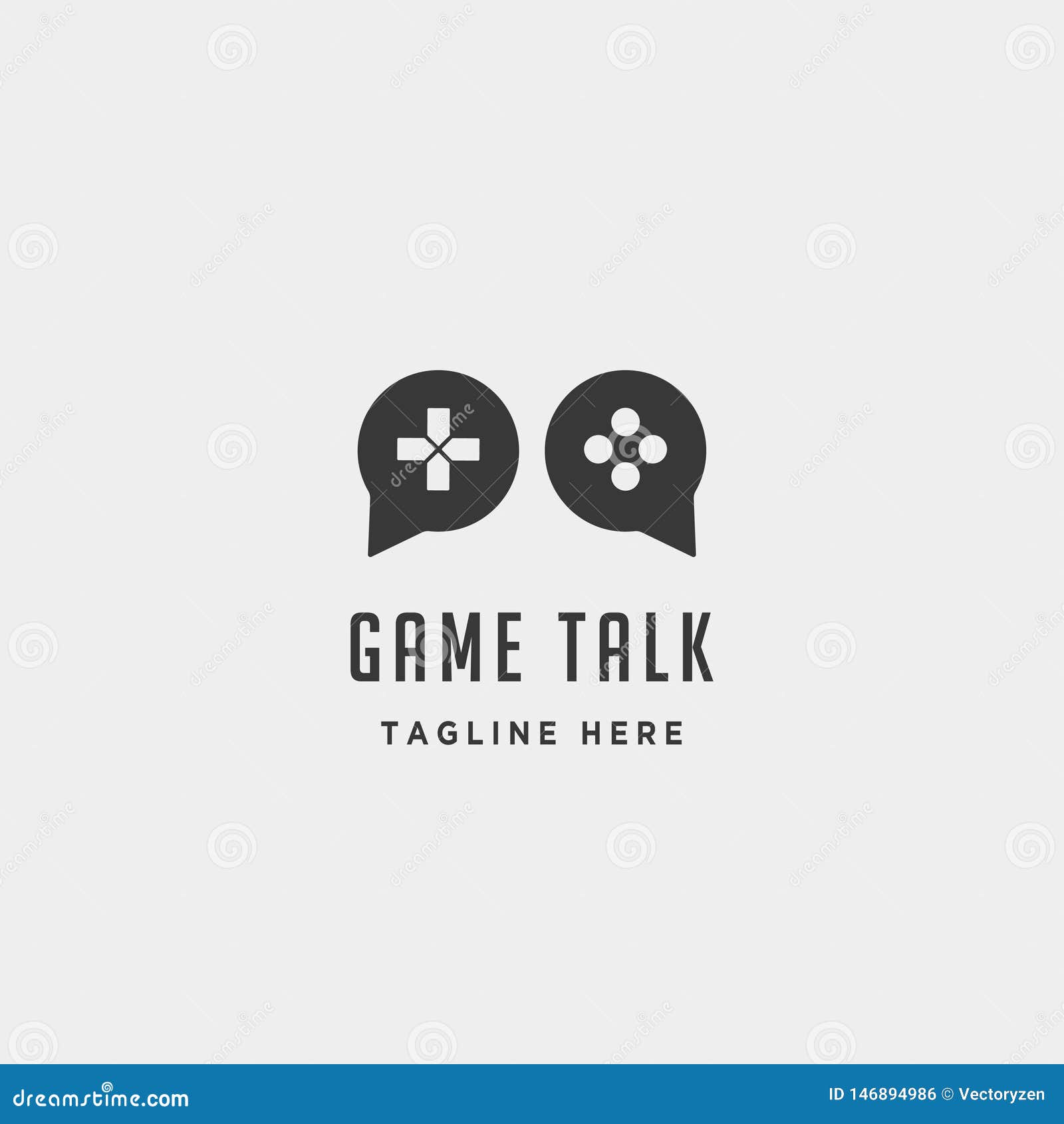 Game Talk Logo Design Template Vector Illustration Icon Element Stock ...