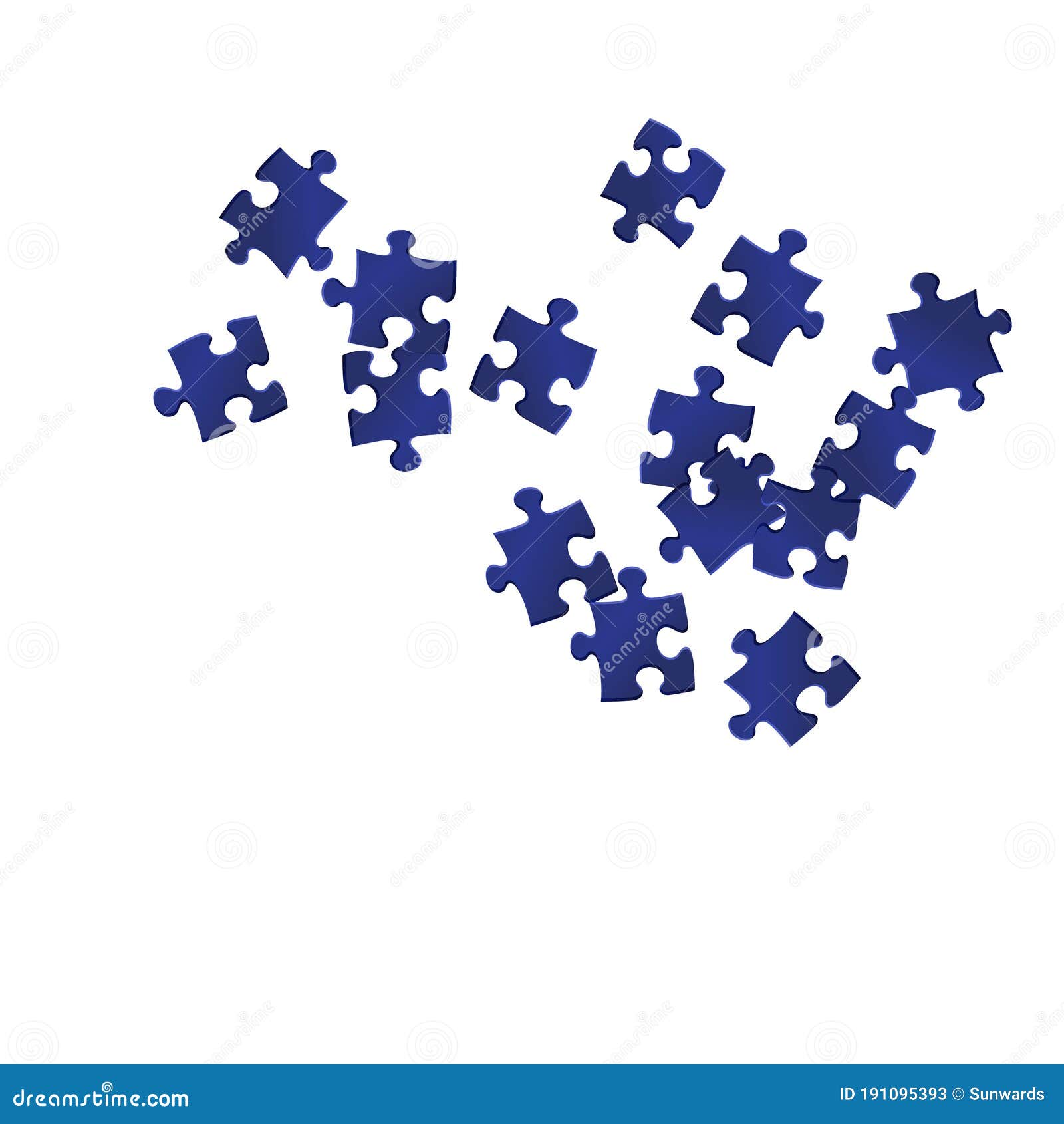 Game Teaser Jigsaw Puzzle Dark Blue Parts Vector Stock Vector ...
