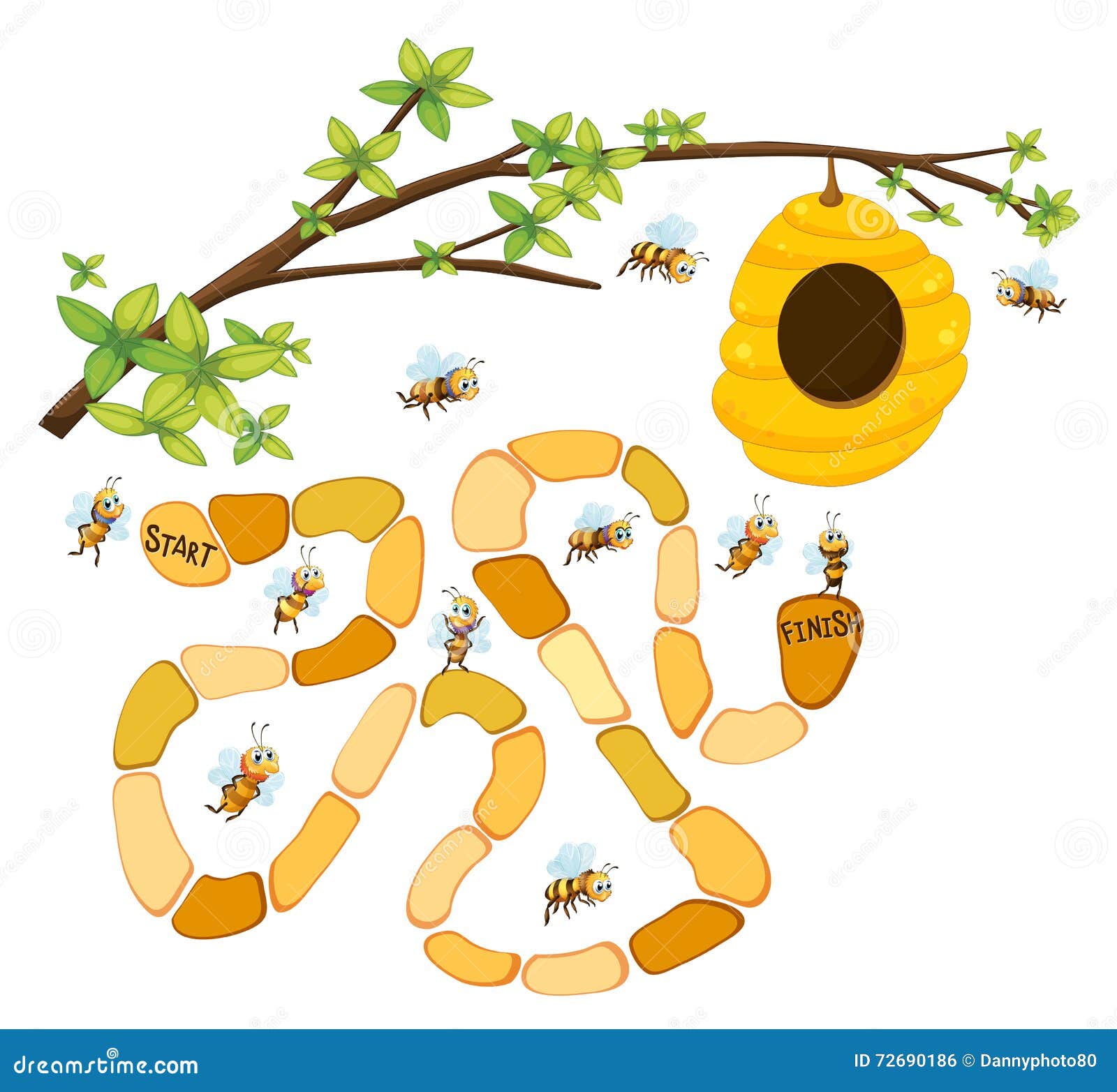 Beehive Background Vector Illustration | CartoonDealer.com #7857146