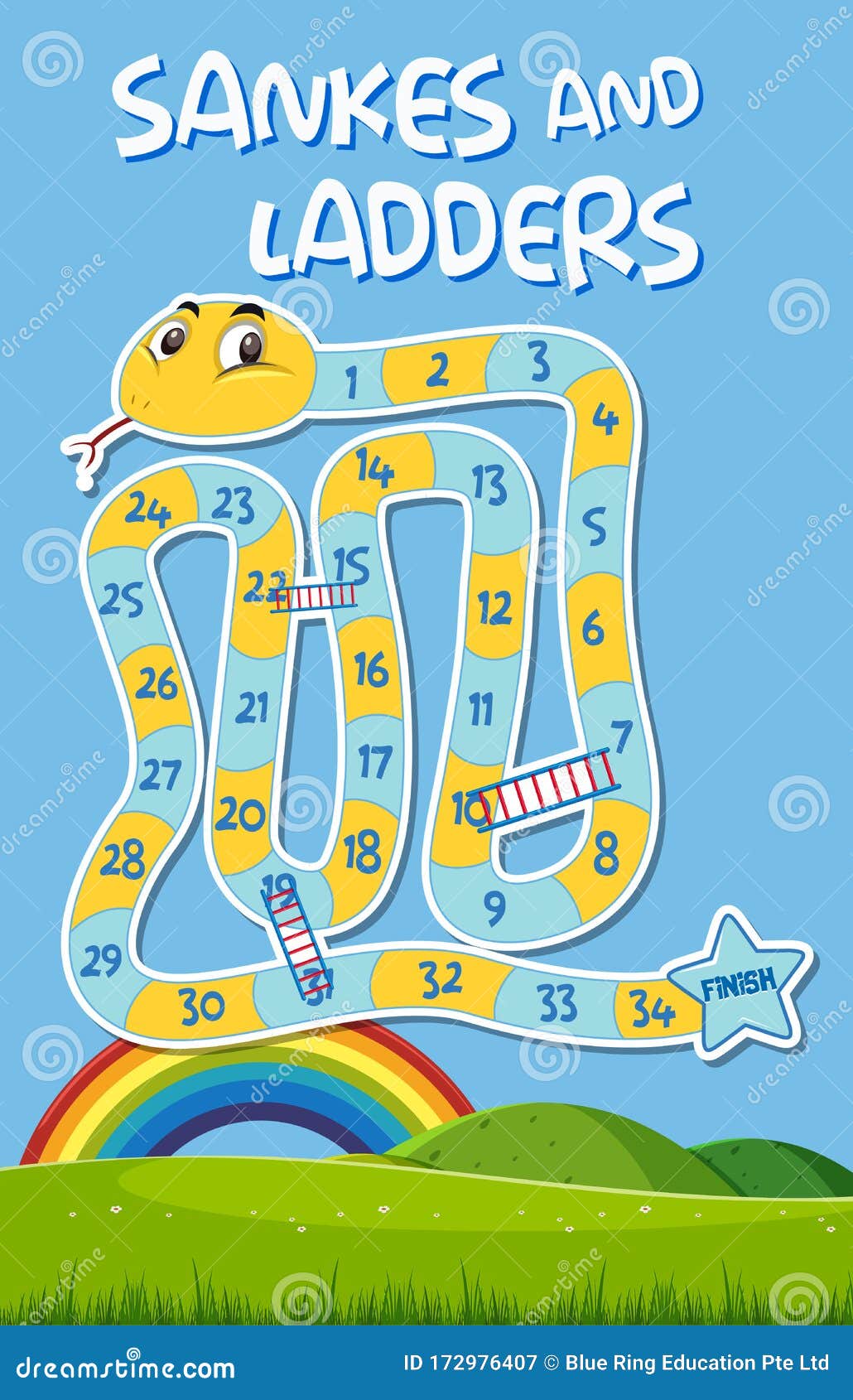 Game Template with Green Grass and Blue Sky in Background Stock Vector ...