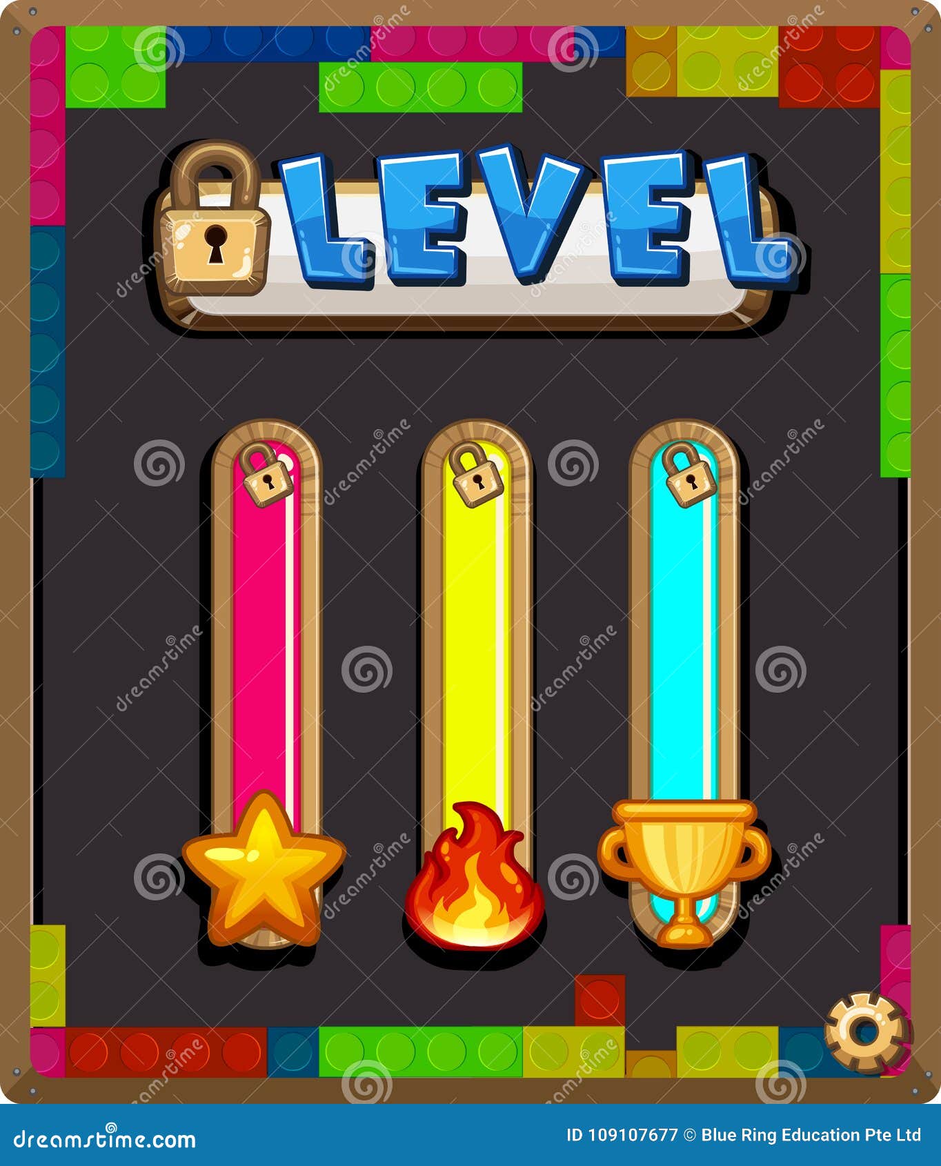 Game Template with Level Bars Stock Vector - Illustration of graphic ...