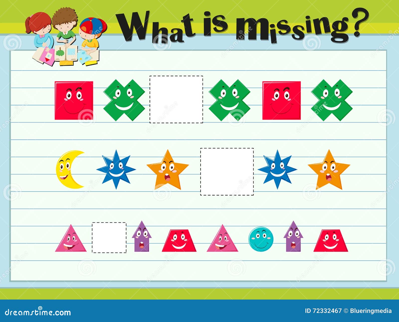 Game Template for Missing Shapes Stock Vector - Illustration of math ...