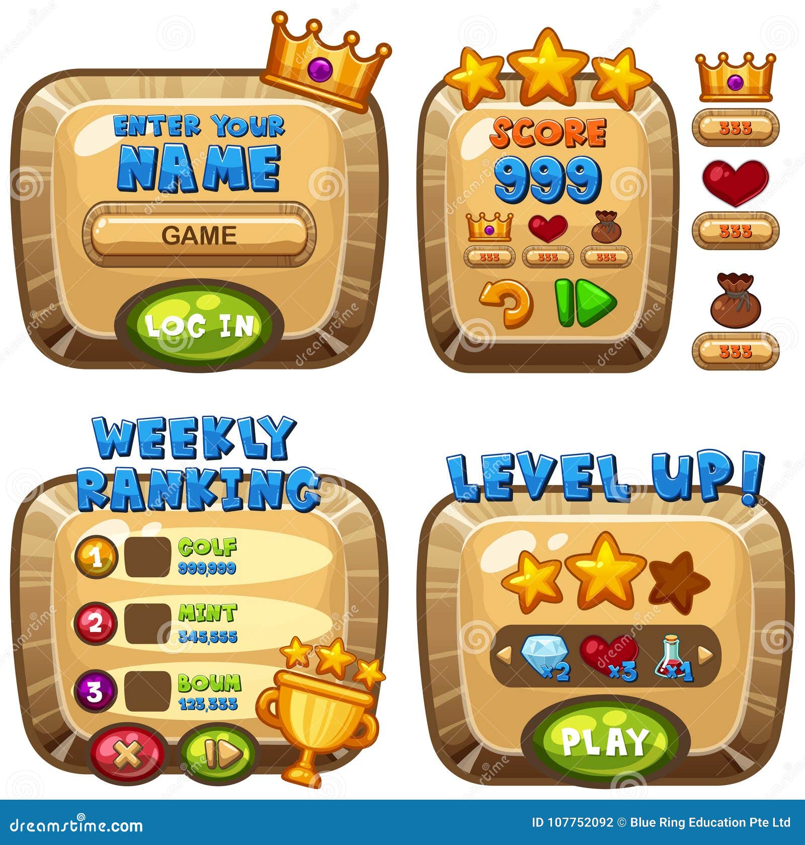 Game Template with Score Boards Stock Vector - Illustration of clipart ...