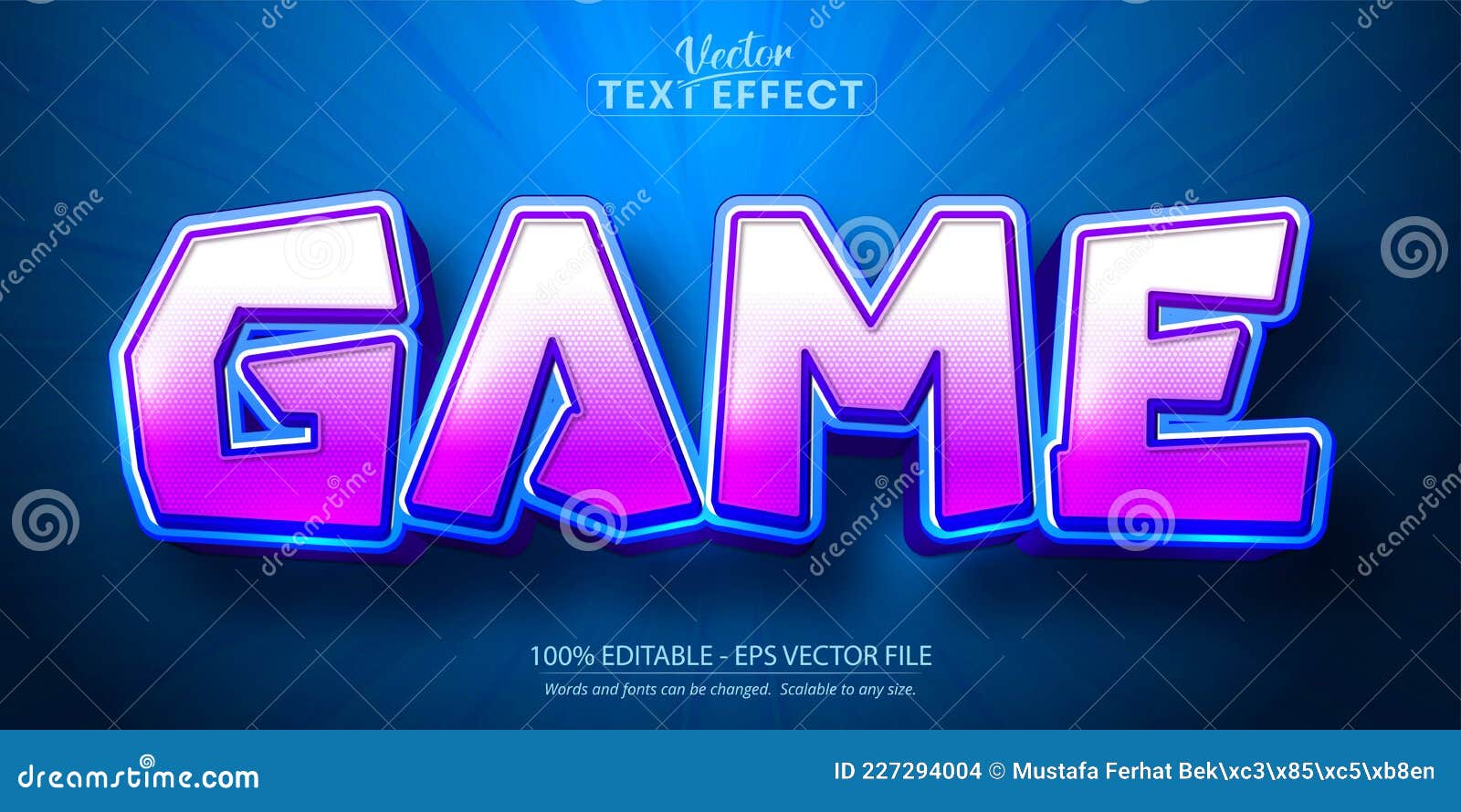 Game Text, Cartoon Style Editable Text Effect Stock Vector ...