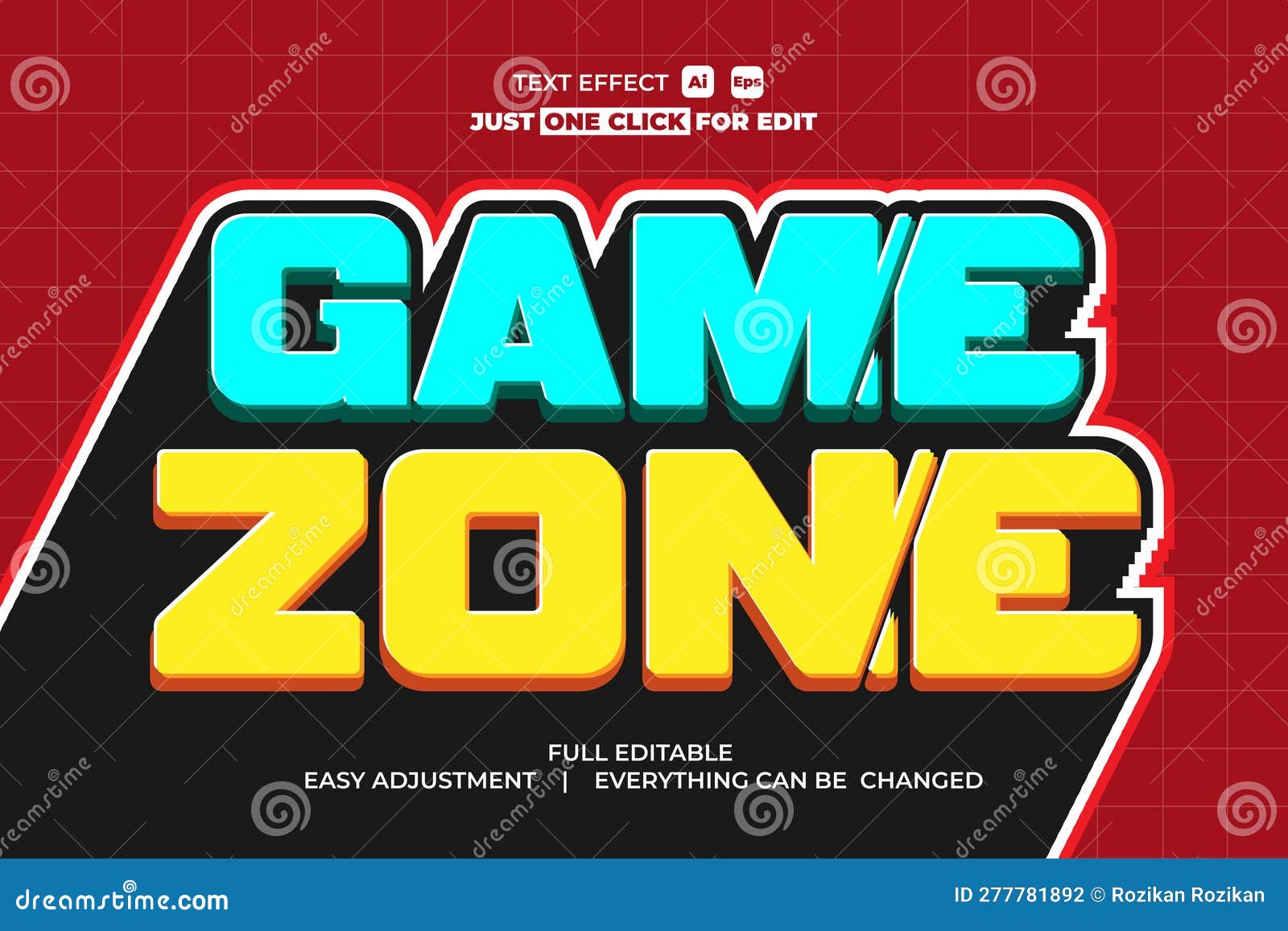 Game Zone Text Effect stock illustration. Illustration of border ...
