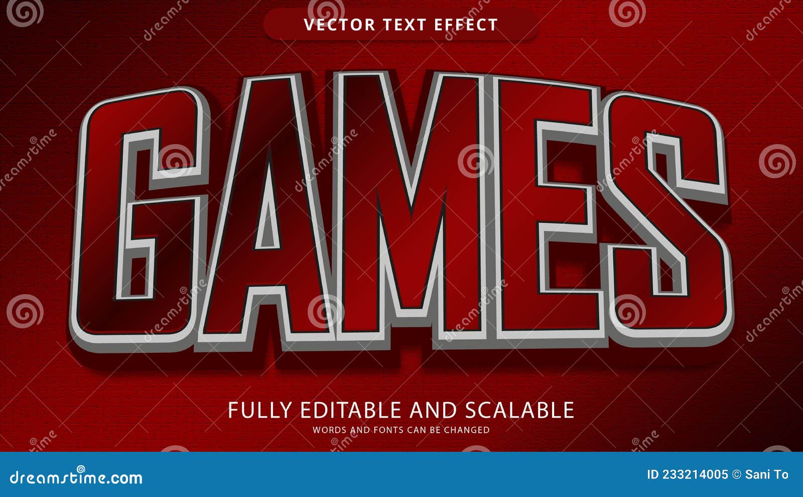 Game Text Effect Editable Eps File Stock Vector - Illustration of bold ...