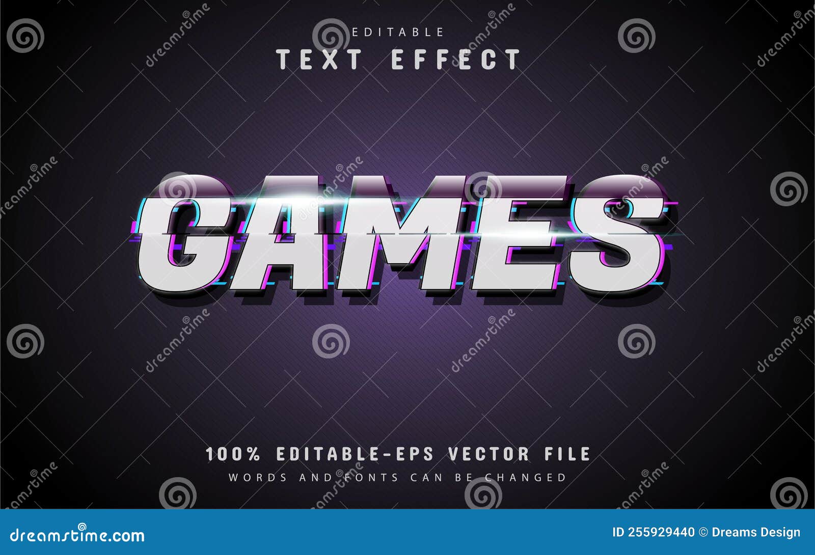 Games 3d Text Effect Editable Stock Vector - Illustration of distorted ...