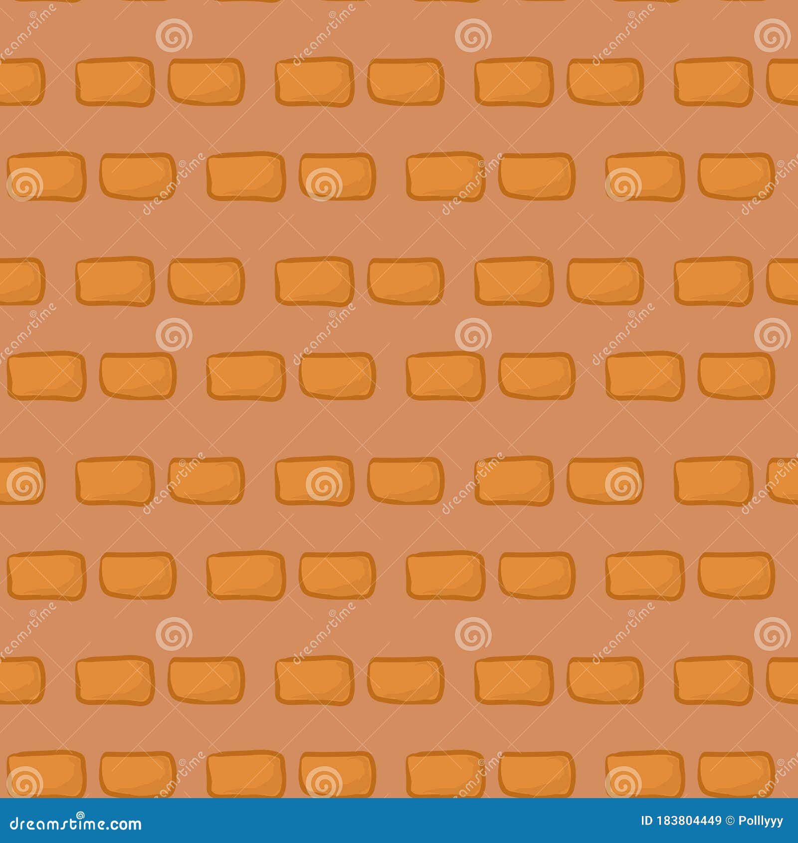 Game Texture Seamless Vector Illustration Orange Brick. Drawing Arcade ...