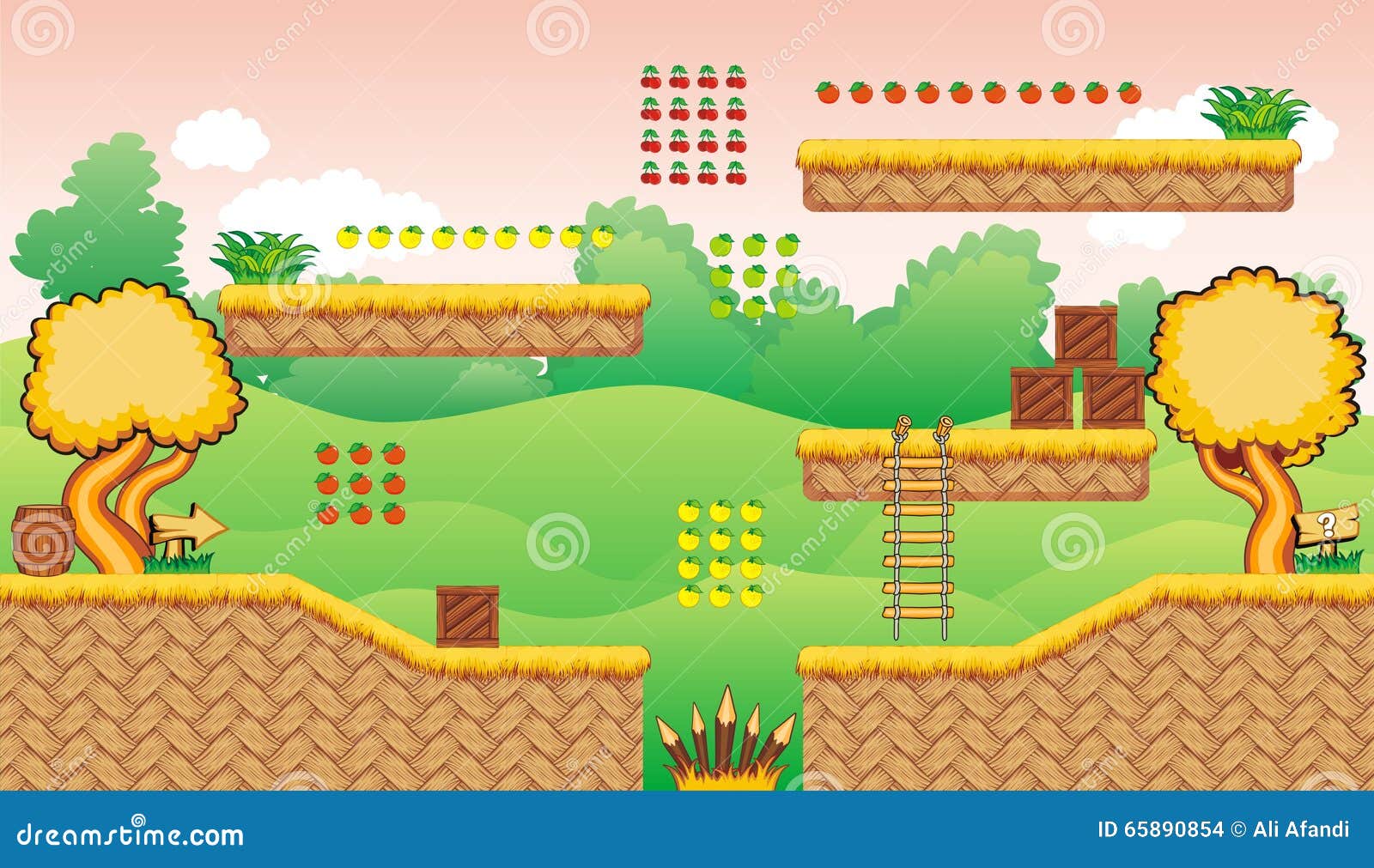 Game tileset 10 stock vector. Illustration of platform - 65890854