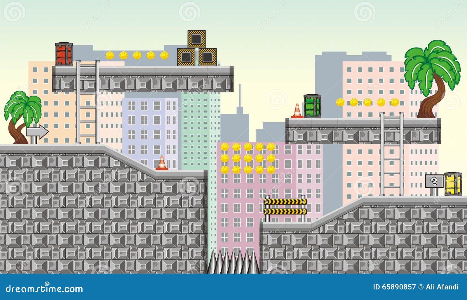 Game Tileset 2 Cartoon Vector | CartoonDealer.com #65890857