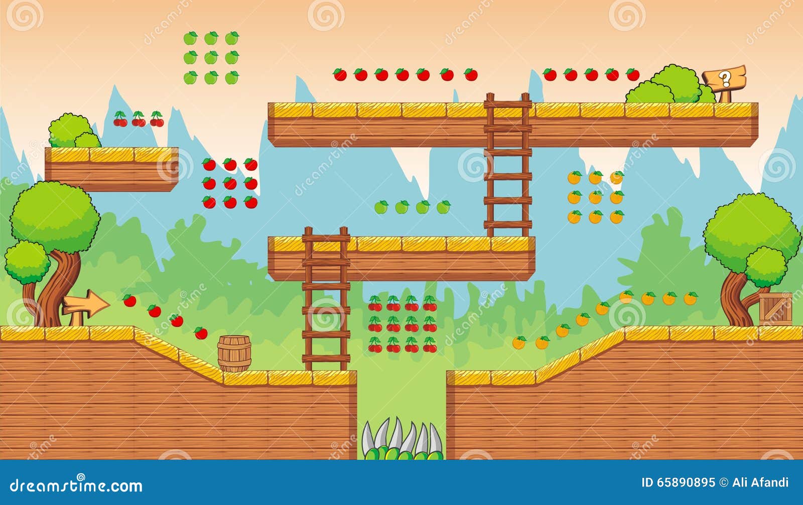 Game tileset 7 stock vector. Illustration of internet - 65890895