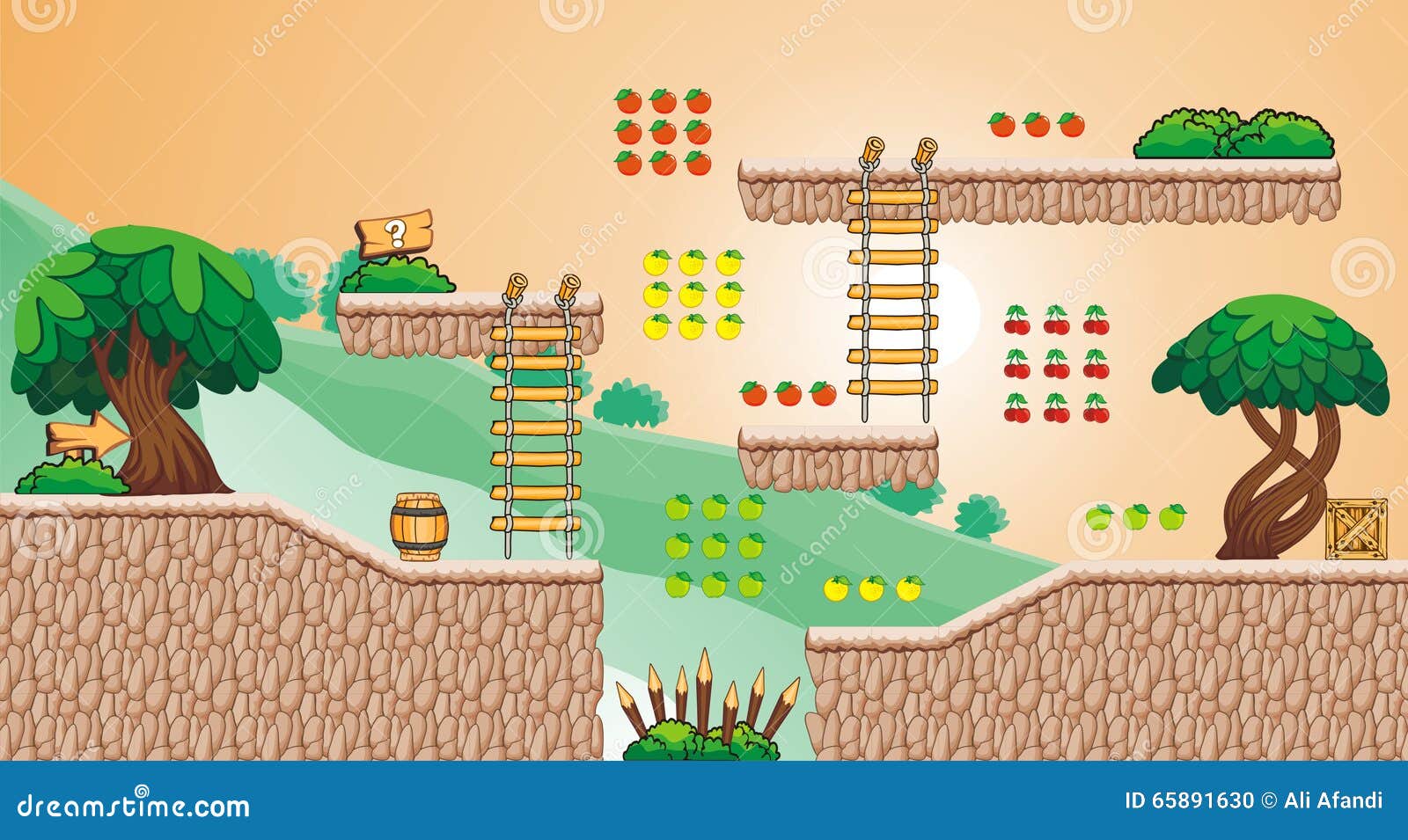 Game Tileset 52 Vector Illustration | CartoonDealer.com #65891630