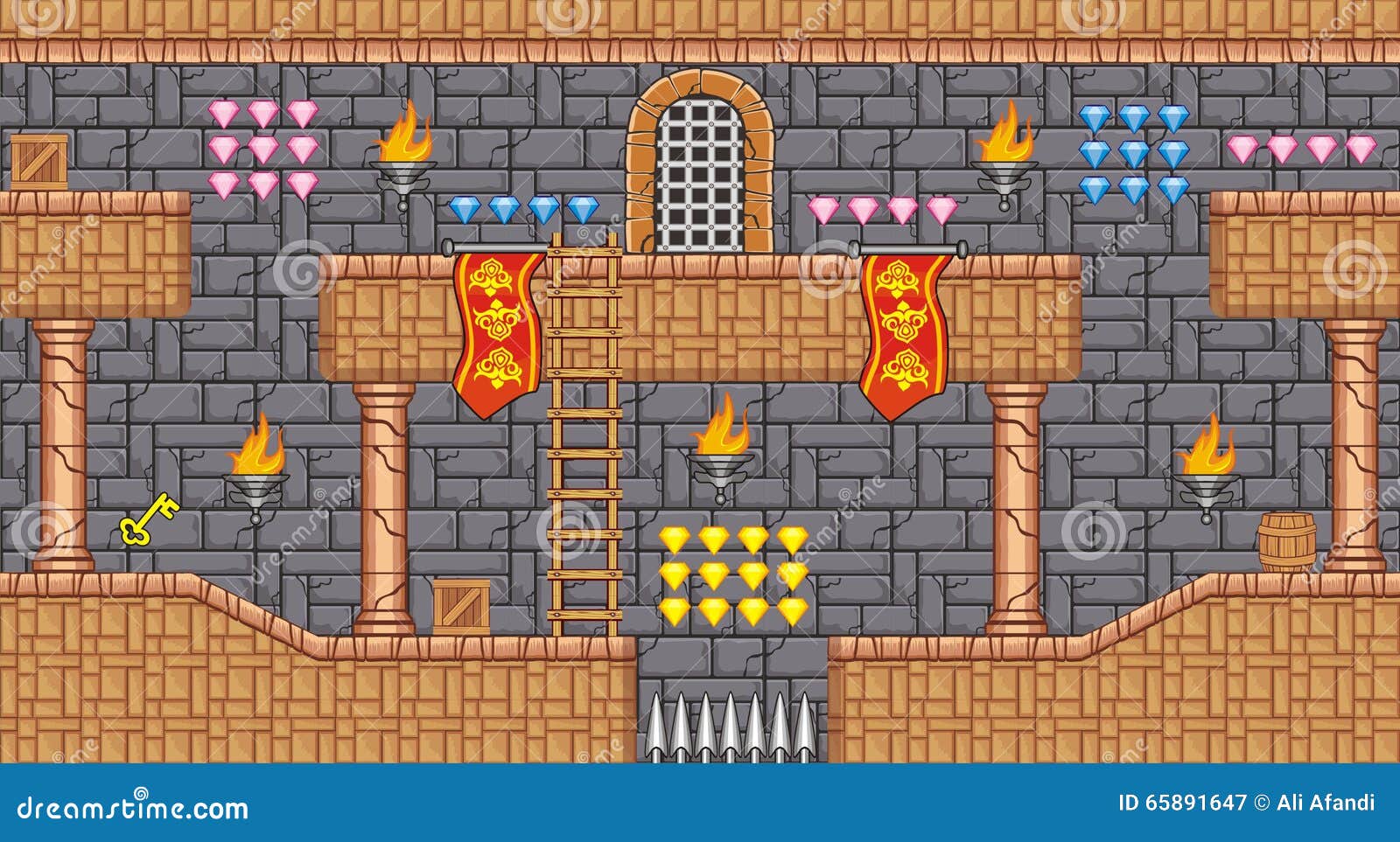 Game tileset 15 stock vector. Illustration of leisure - 65891647