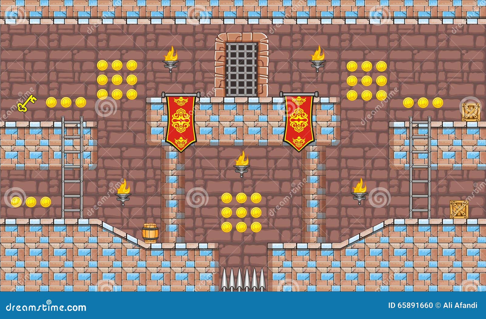 Game tileset 17 stock vector. Illustration of game, decoration - 65891660