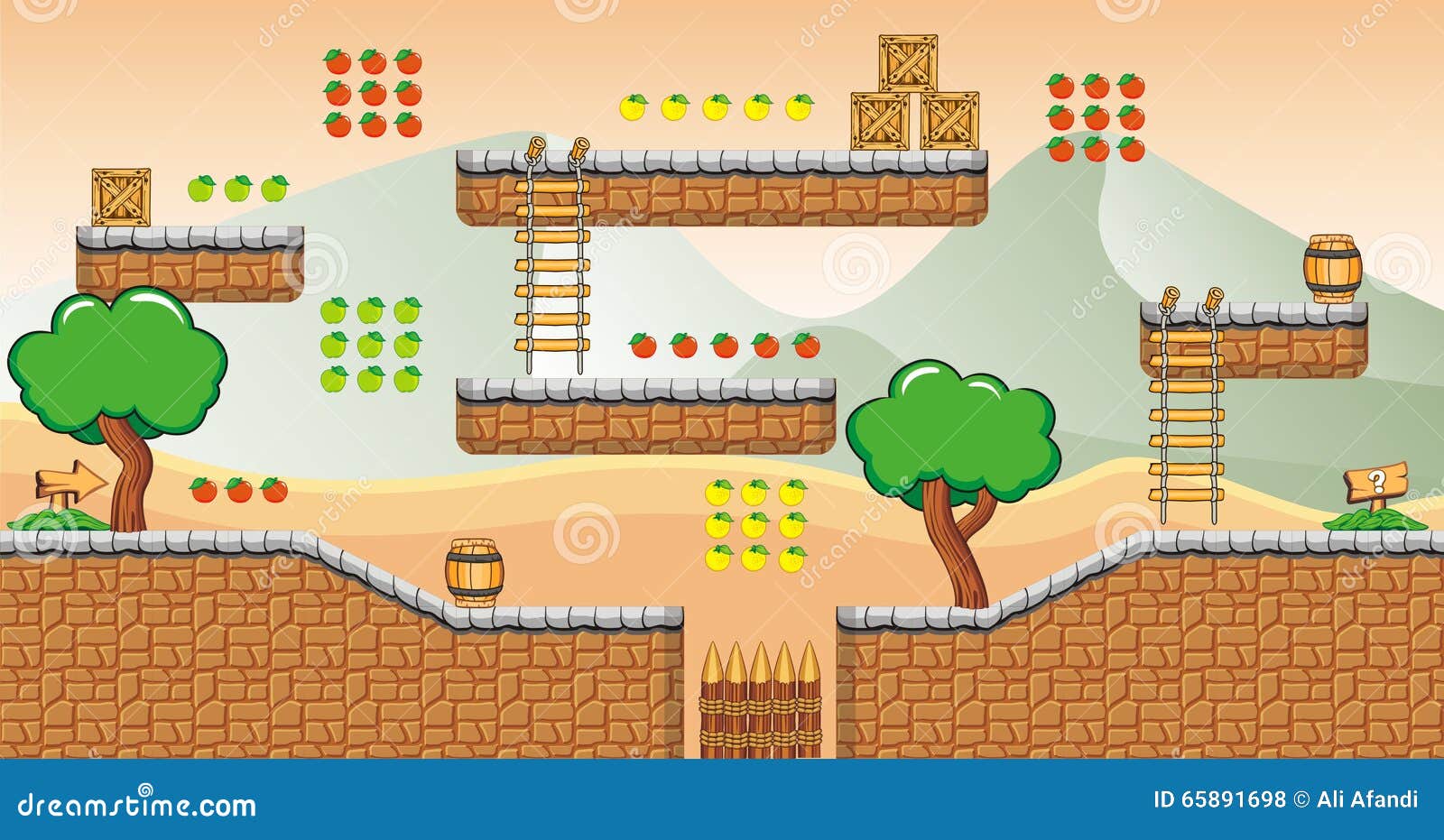 Game Tileset 15 Cartoon Vector | CartoonDealer.com #65891647