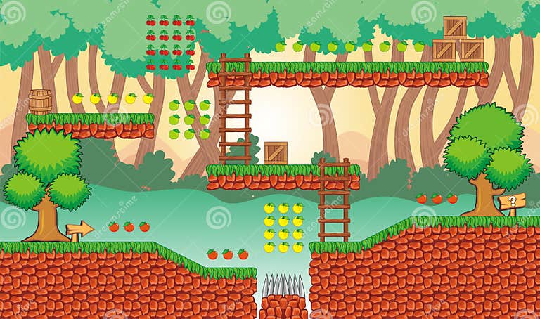 Game tileset 31 stock vector. Illustration of background - 65891729