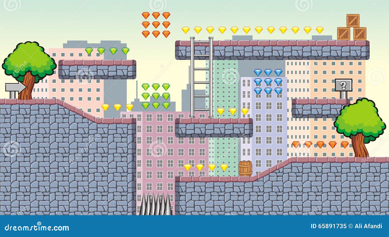 Game Tileset 52 Vector Illustration | CartoonDealer.com #65891630