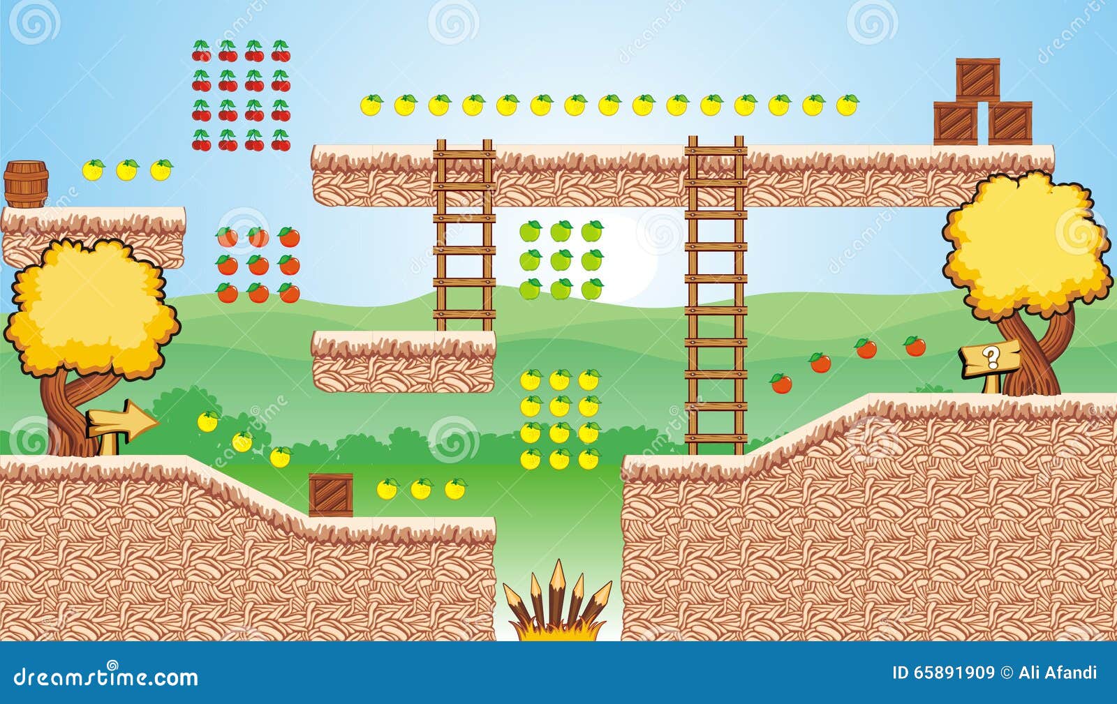 Game tileset 20 stock vector. Illustration of play, bonus - 65891909