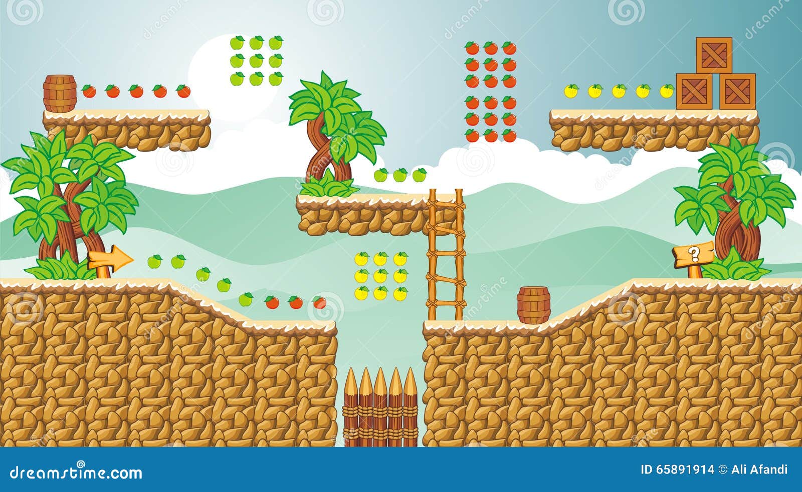 Game Tileset 23 Vector Illustration | CartoonDealer.com #65891914