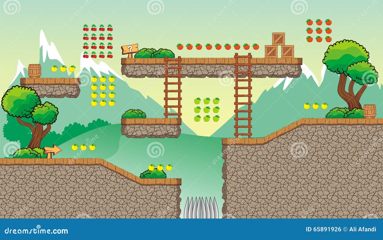 Game Tileset 30 Vector Illustration | CartoonDealer.com #65891926