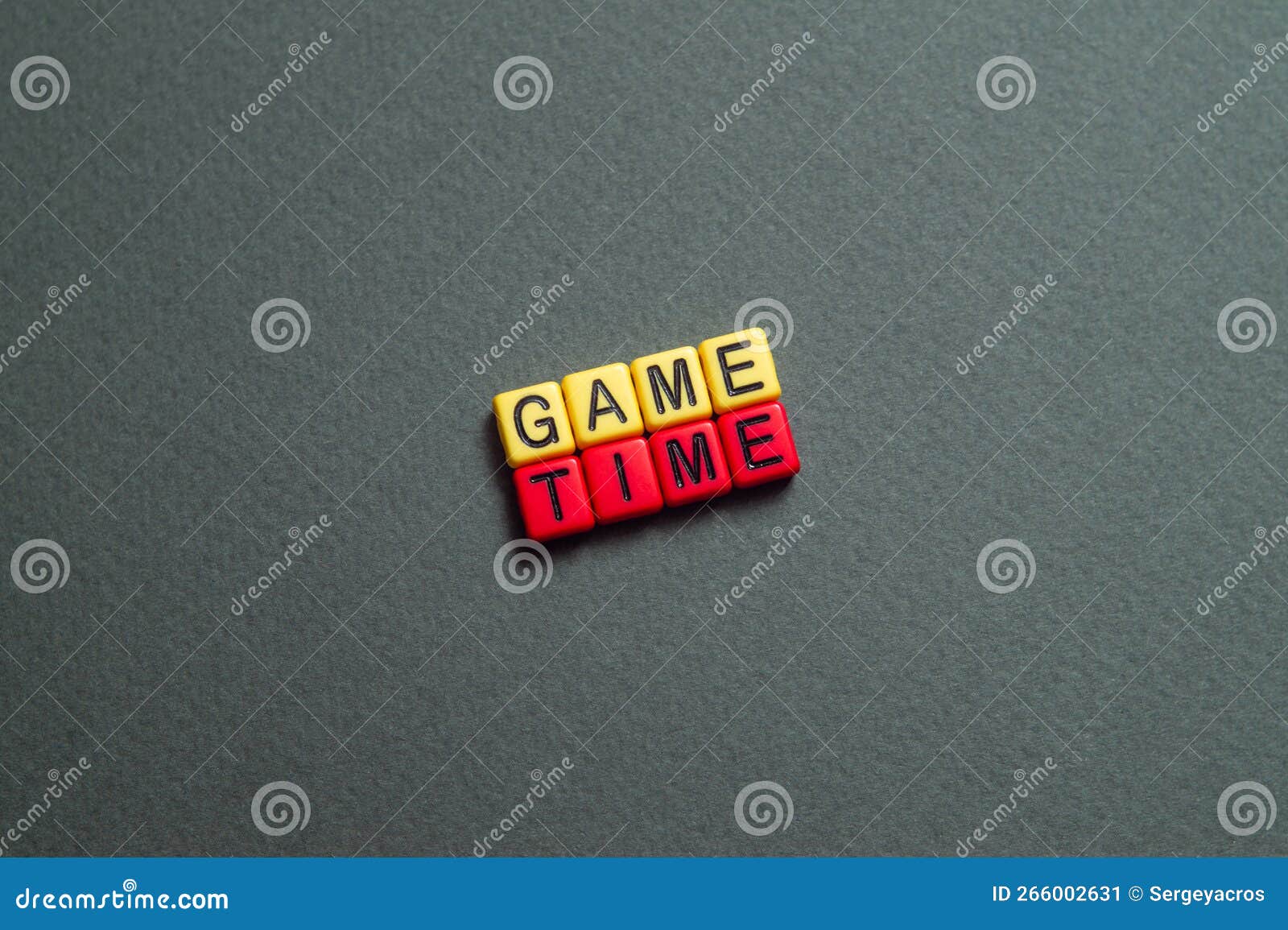Game Time - Word Concept on Cubes, Text Stock Image - Image of wood ...