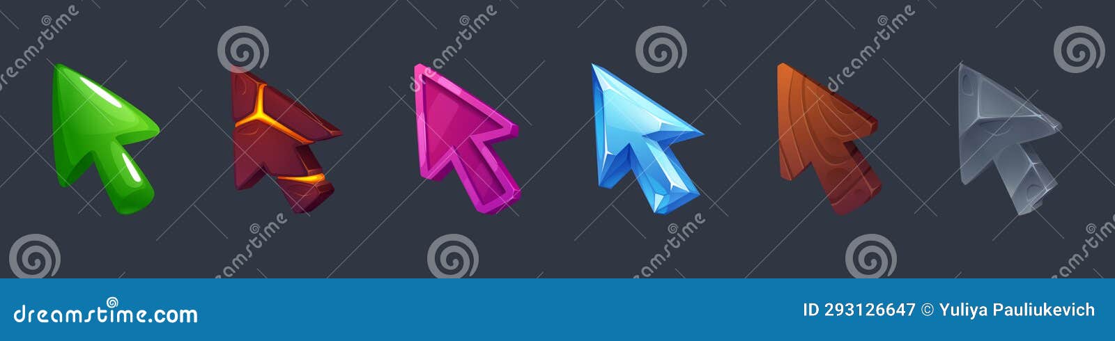 Two Wooden Cursors Vector Illustration | CartoonDealer.com #18337000