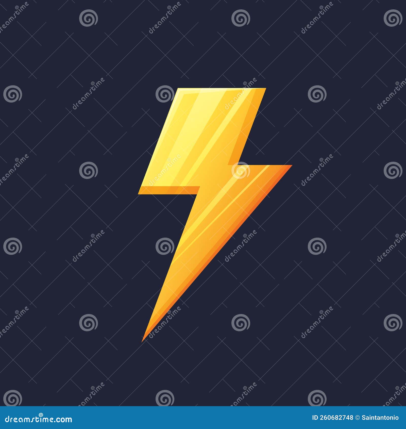 Game UI Asset. Gaming User Interface Lightning Icon Stock Vector ...