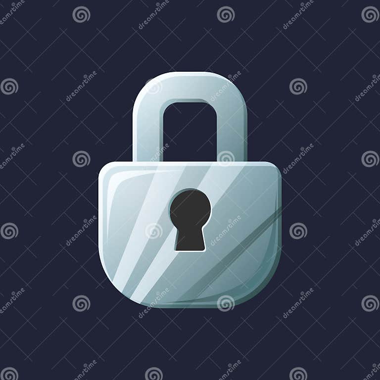 Game UI Asset. Gaming User Interface Lock Icon Stock Vector ...