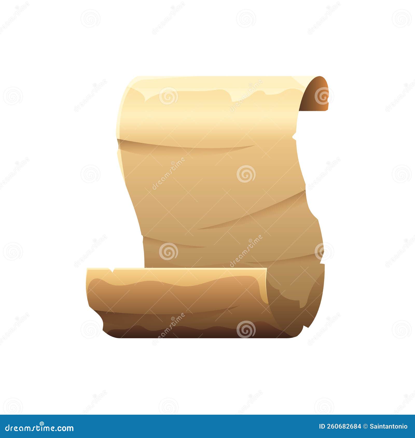 Game UI Asset. Gaming User Interface Paper Scroll Icon Stock Vector ...